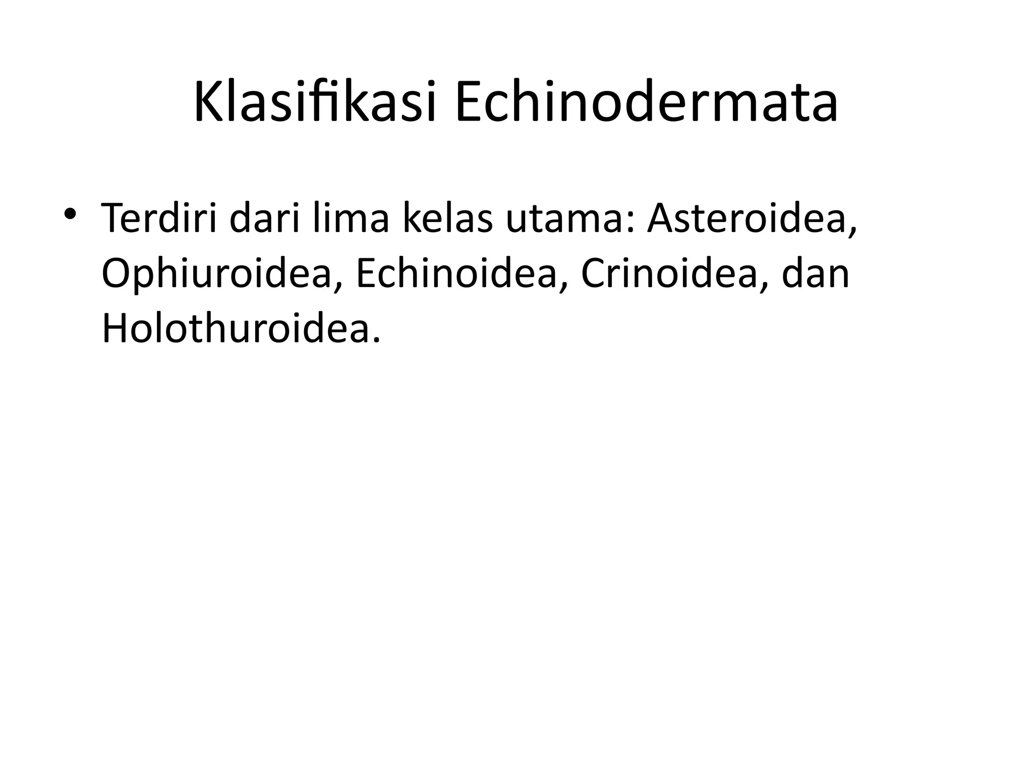 Ciri-Ciri, Klasifikasi, dan Contoh Hewan dari Filum Echinodermata.pptx