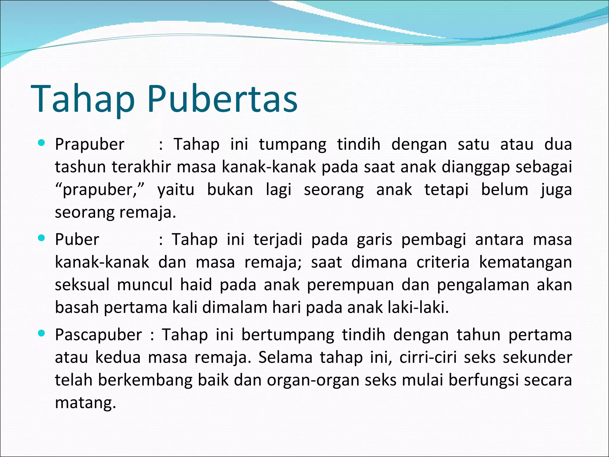 Ciri Ciri Masa Puber | PPT
