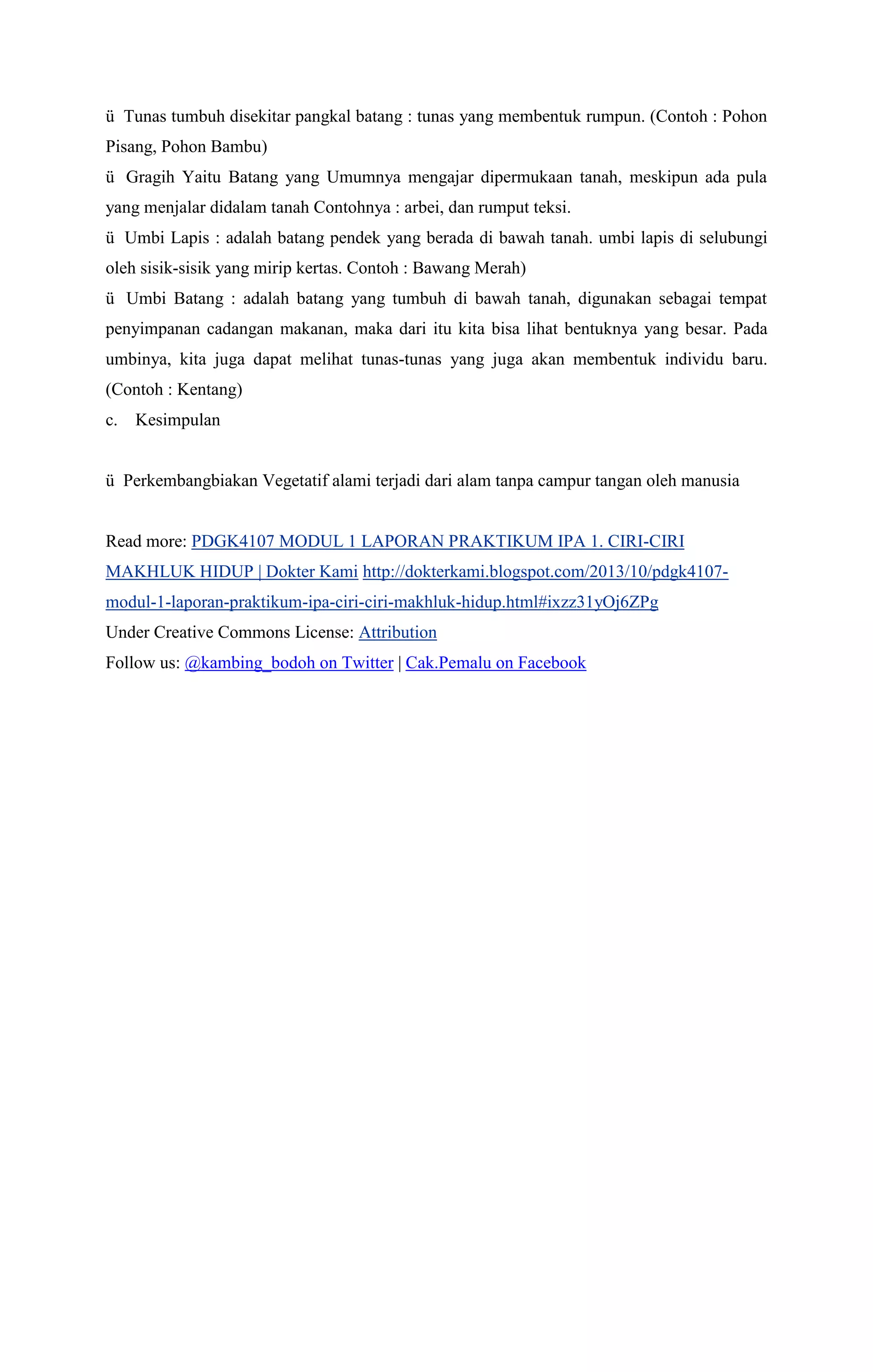 Ciri ciri umum makhlu hidup | DOCX