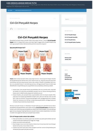 Ciri-Ciri Penyakit Herpes | CARA MENGHILANGKAN BERCAK PUTIH | PDF