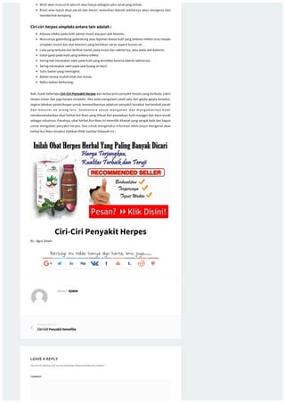 Ciri-Ciri Penyakit Herpes | CARA MENGHILANGKAN BERCAK PUTIH | PDF