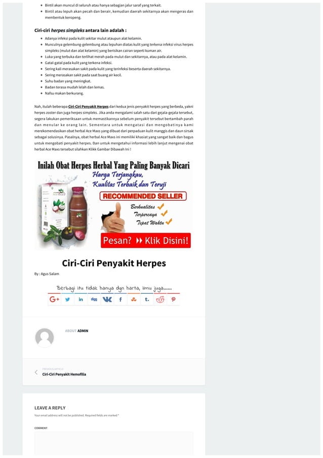 Ciri-Ciri Penyakit Herpes | CARA MENGHILANGKAN BERCAK PUTIH | PDF