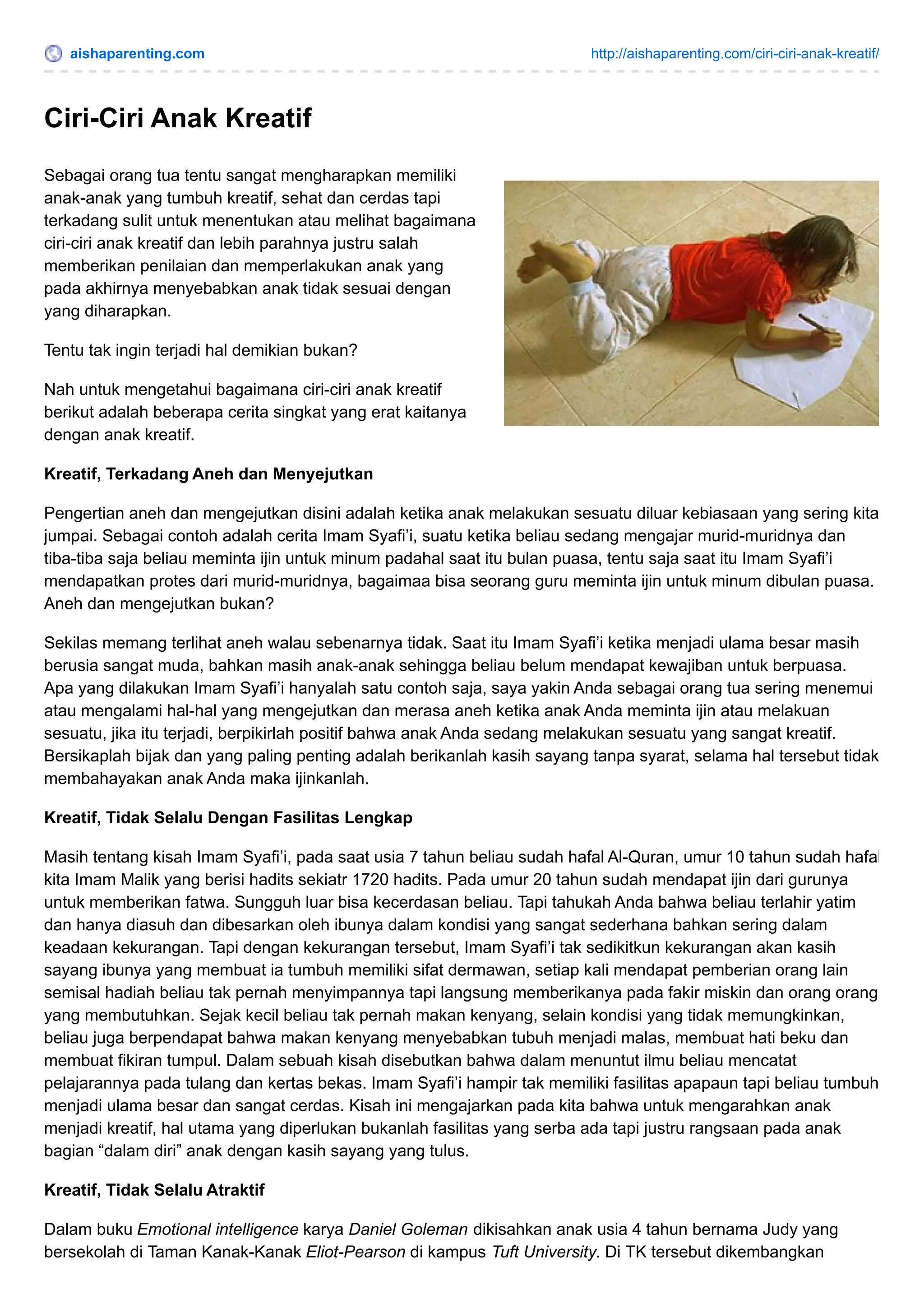 Ciri ciri anak_kreatif | PDF
