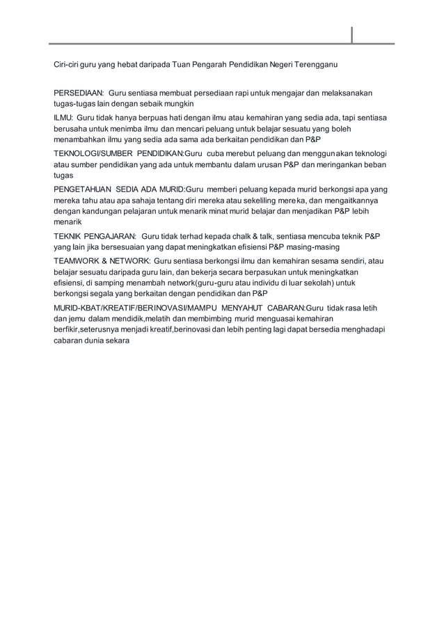 Ciri -ciri guru yang hebat | DOCX