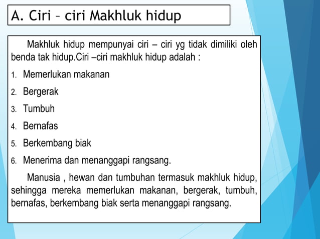 Ciri makhluk hidup | PPT