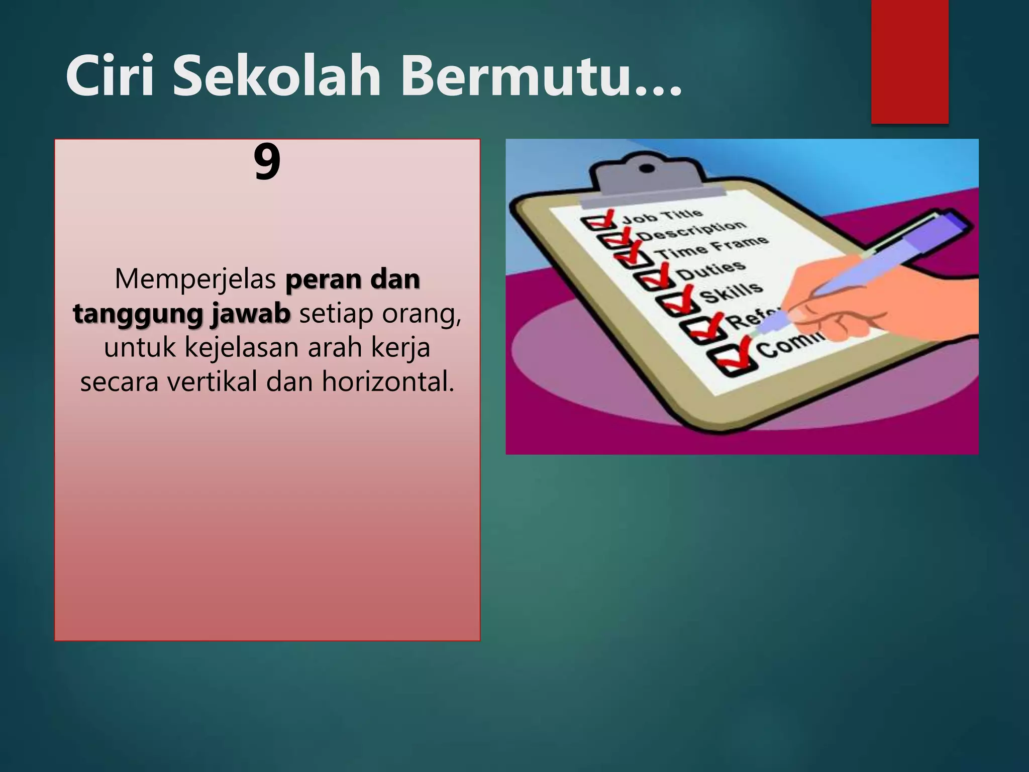 Ciri sekolah bermutu | PPTX