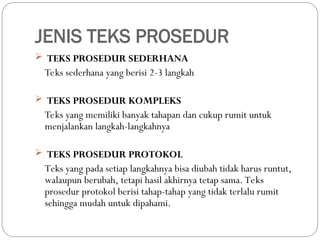 CIRI-CIRI TEKS PROSEDUR KOMPLEKS BAHASA INDONESIA KELAS XI | PPT