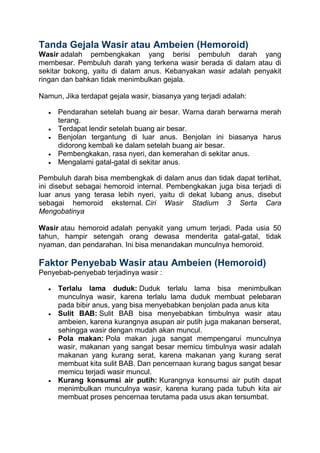 Ciri wasir stadium 3 serta cara mengobatinya | PDF