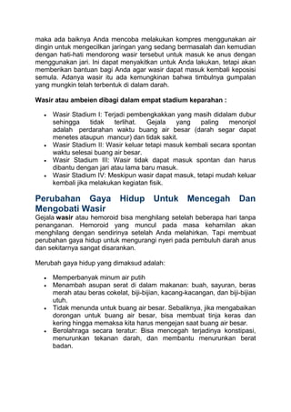 Ciri wasir stadium 3 serta cara mengobatinya | PDF