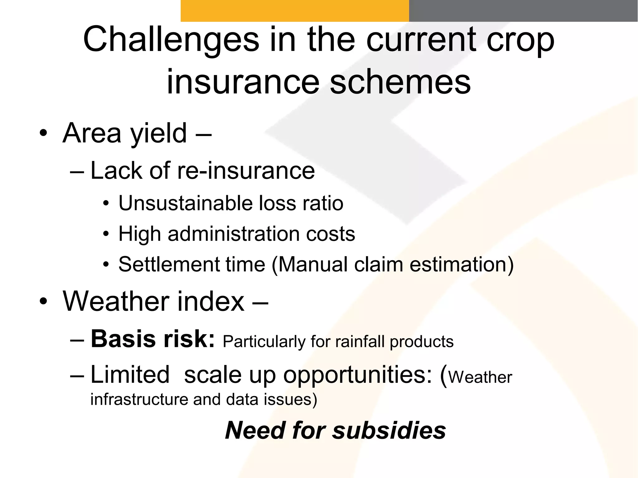 Index based insurance schemes - Way ahead! | PDF | Agriculture | Industries