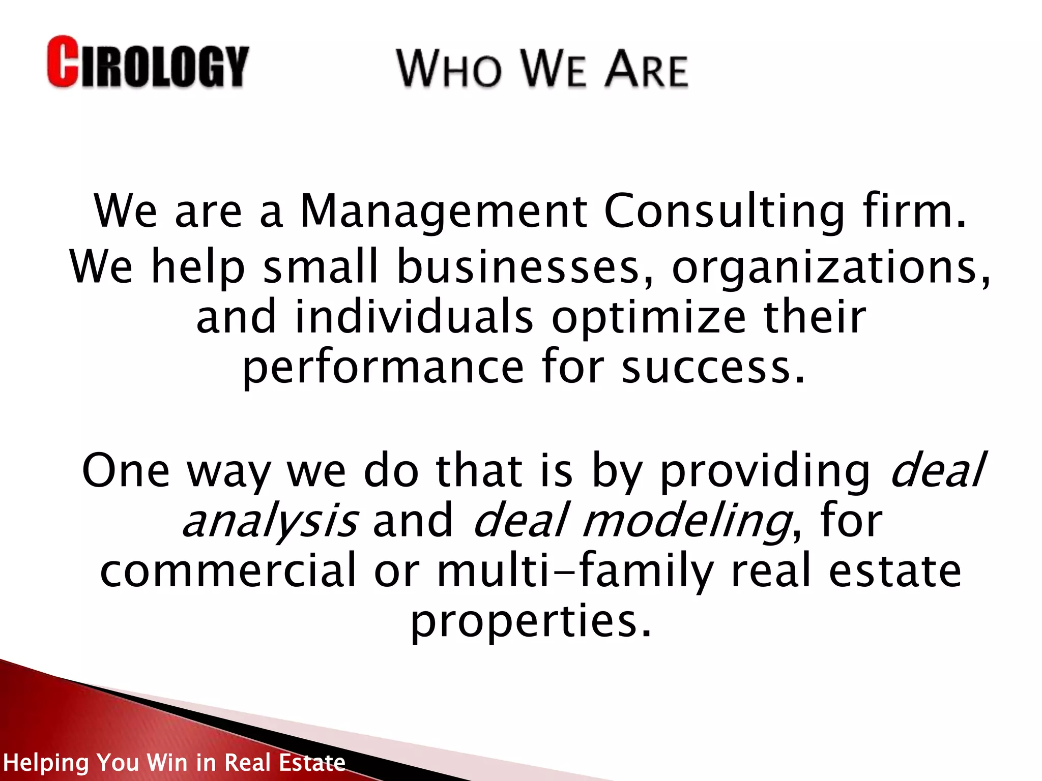 Deal Maker & Deal Modeling for Real Estate | PPT