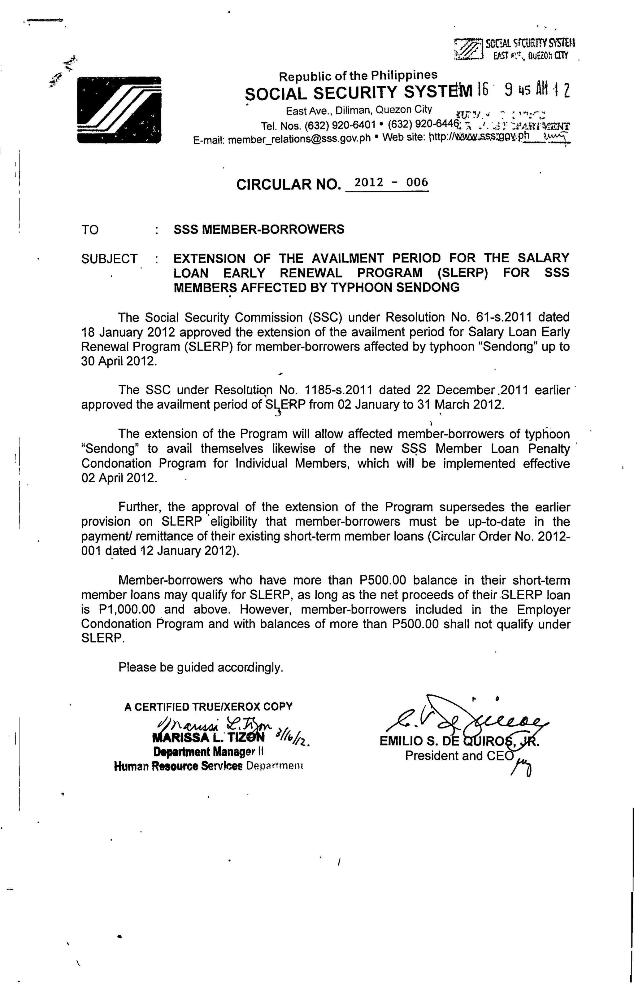 Circular 2012-006 | PDF