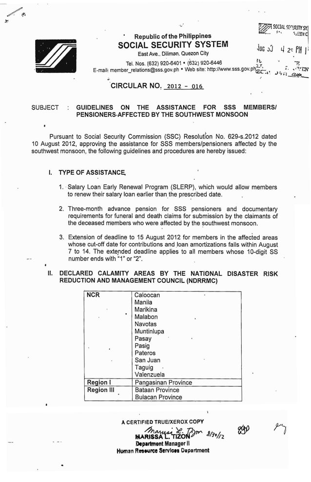 Circular 2012-016 | PDF