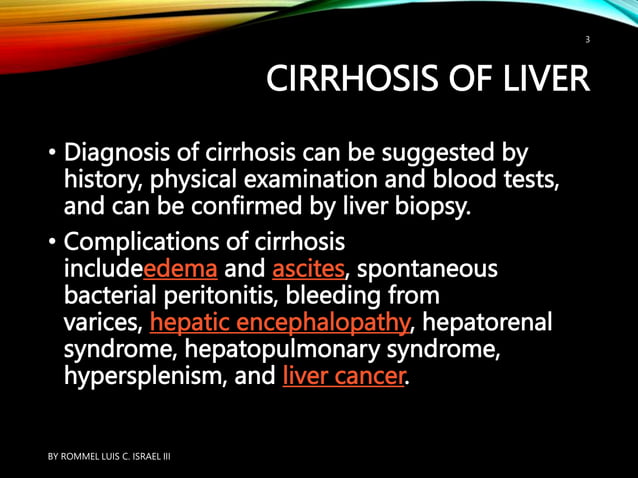 CIRRHOSIS OF THE LIVER, LIVER CANCER and HEPATITIS | PPT