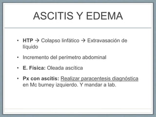 Cirrosis hepática e hipertensión portal, Complicaciones: Ascitis ...
