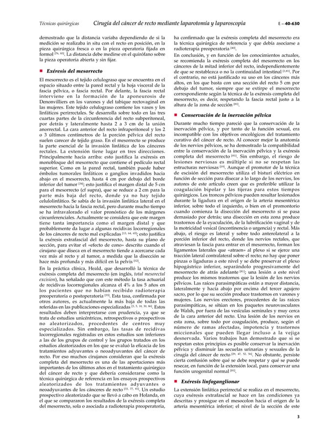EMC. Cirugía del cáncer de recto mediante laparotomía y laparoscopia | PDF