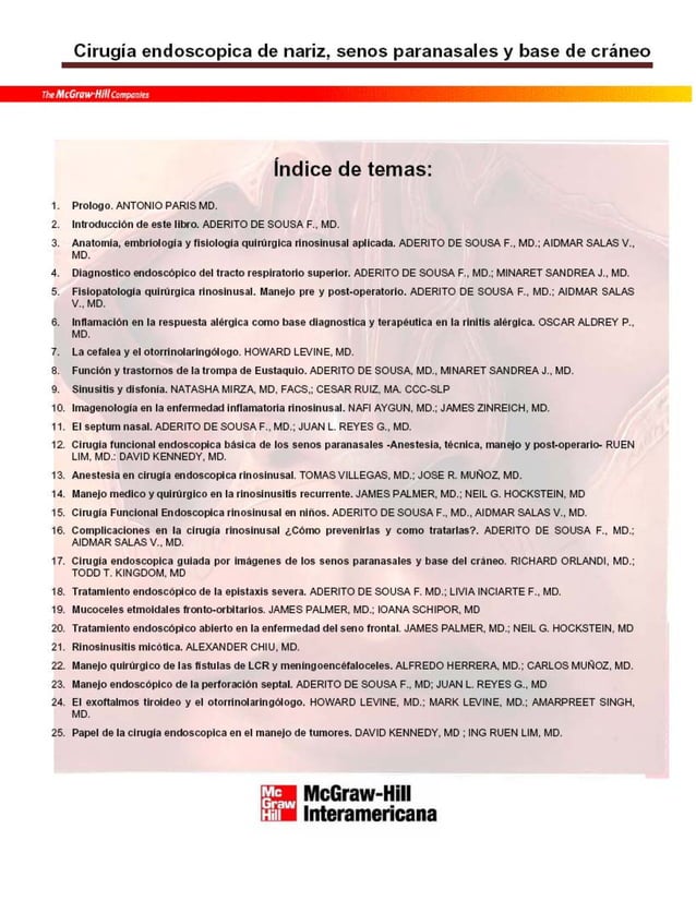 Cirug A Endoscopica De Nariz Senos Paranasales Y Base De Cr Neo | PDF