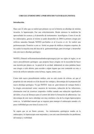 Cirugia endoscopica por oficios naturales | DOCX