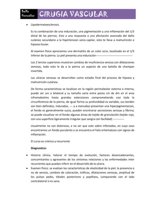 Cirugia vascular, 1era clase | DOCX