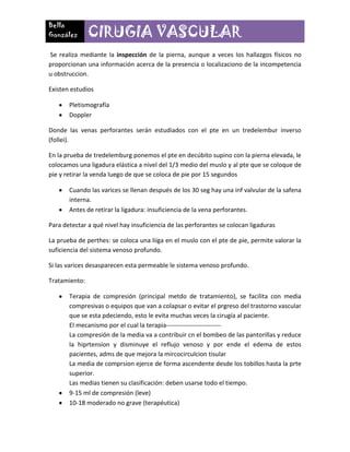 Cirugia vascular, 1era clase | DOCX