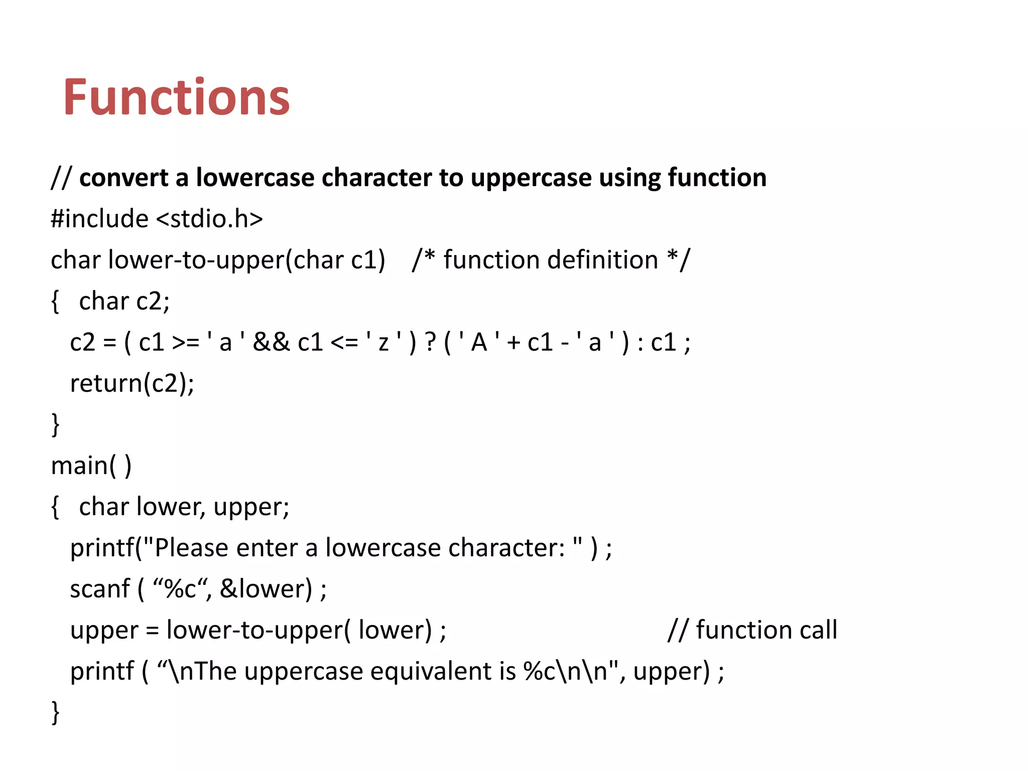Functions- in C pptx | PPTX