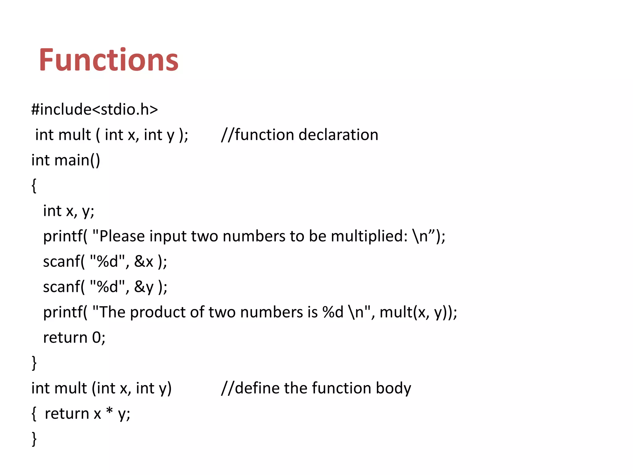 Functions- in C pptx | PPTX