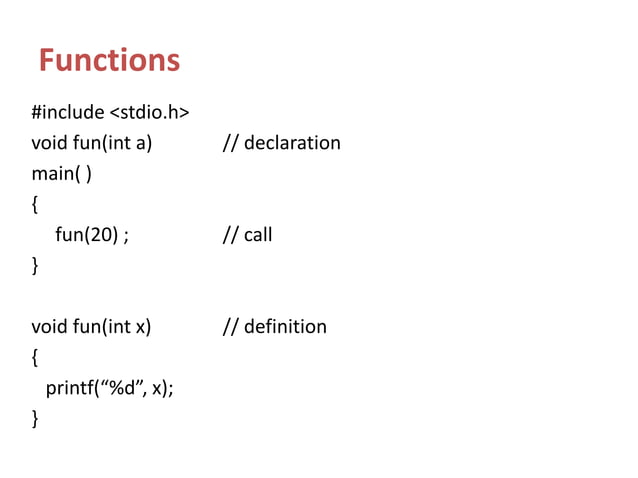 Functions- in C pptx | PPTX