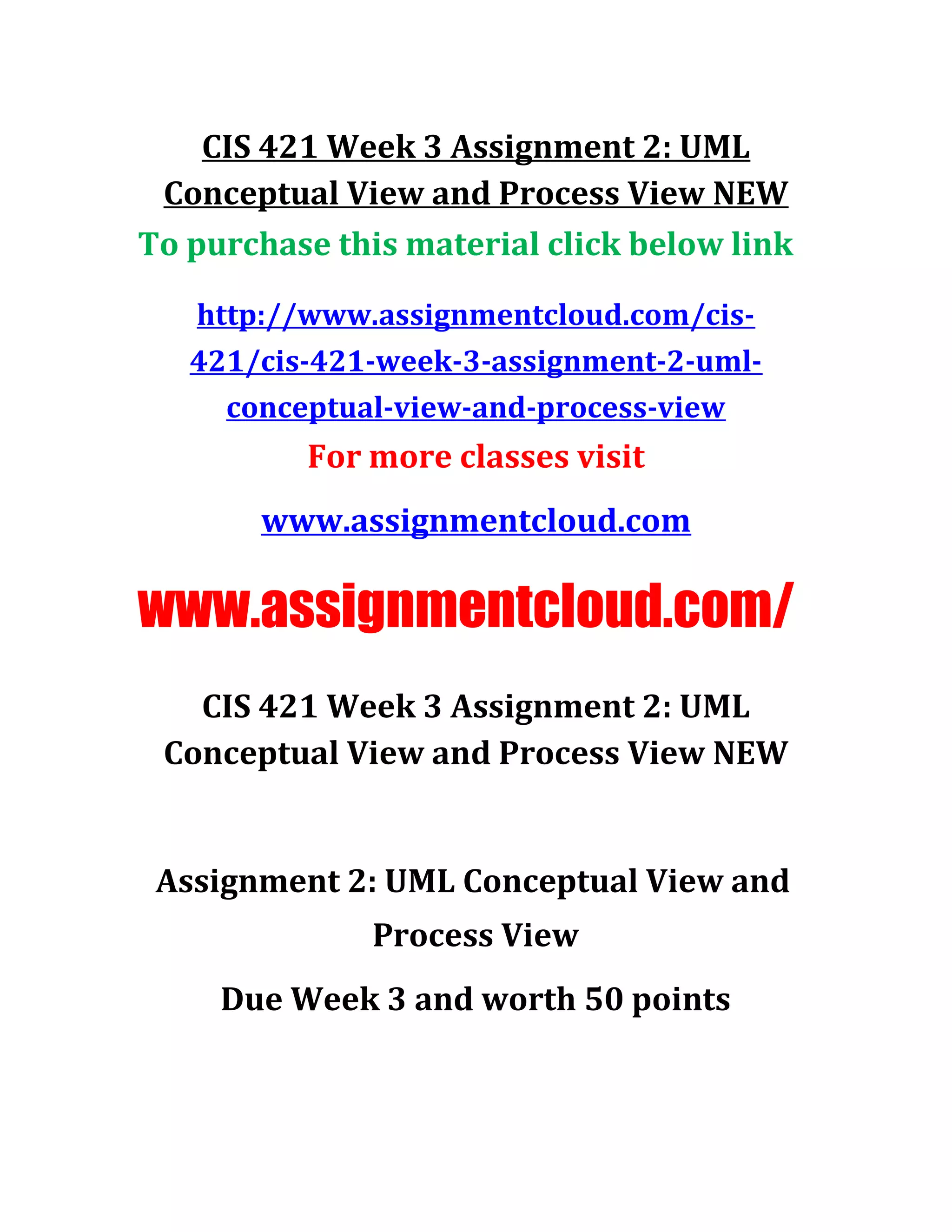 Cis 421-week-3-assignment-2 | PDF