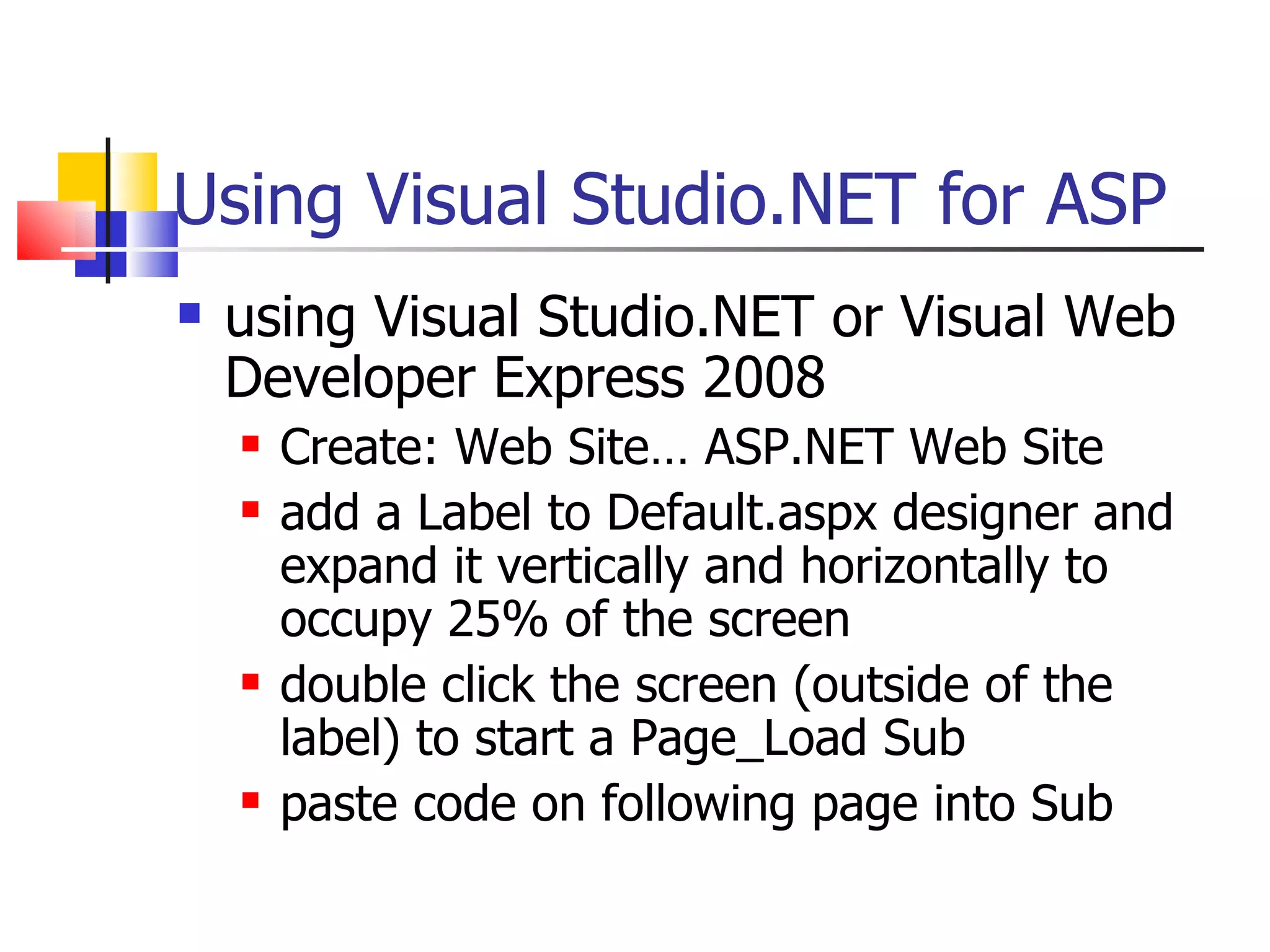 CIS 451: Introduction to ASP.NET
