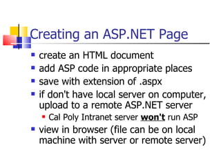 CIS 451: Introduction to ASP.NET