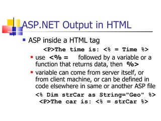 CIS 451: Introduction to ASP.NET