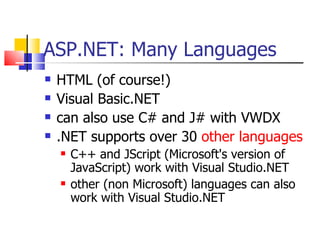 CIS 451: Introduction to ASP.NET
