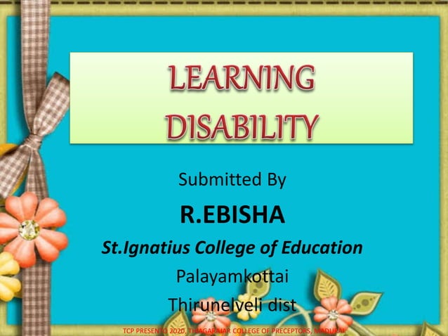 LEARNING DISABILITY | PPT