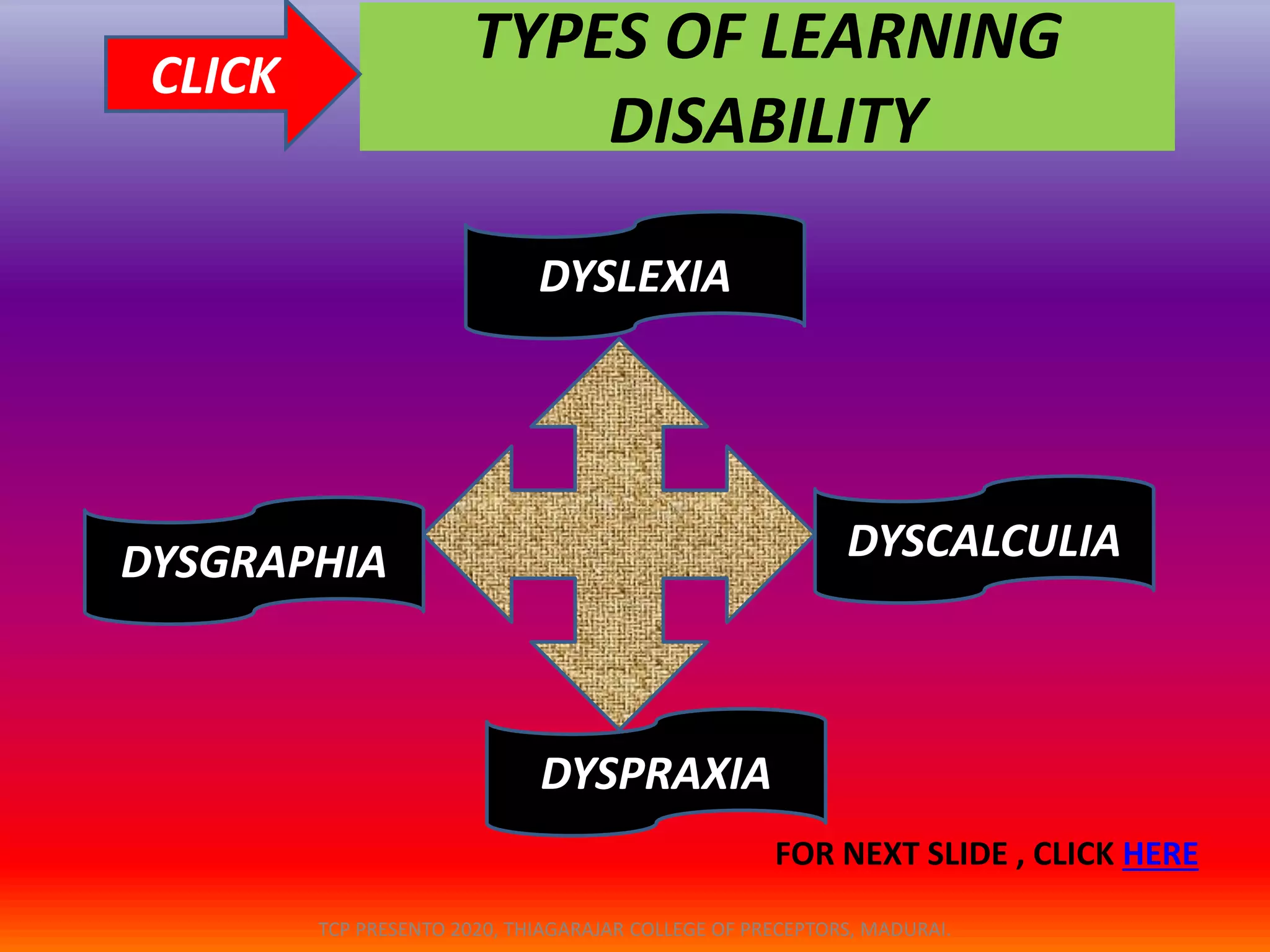 LEARNING DISABILITY AND ITS TYPES | PPTX