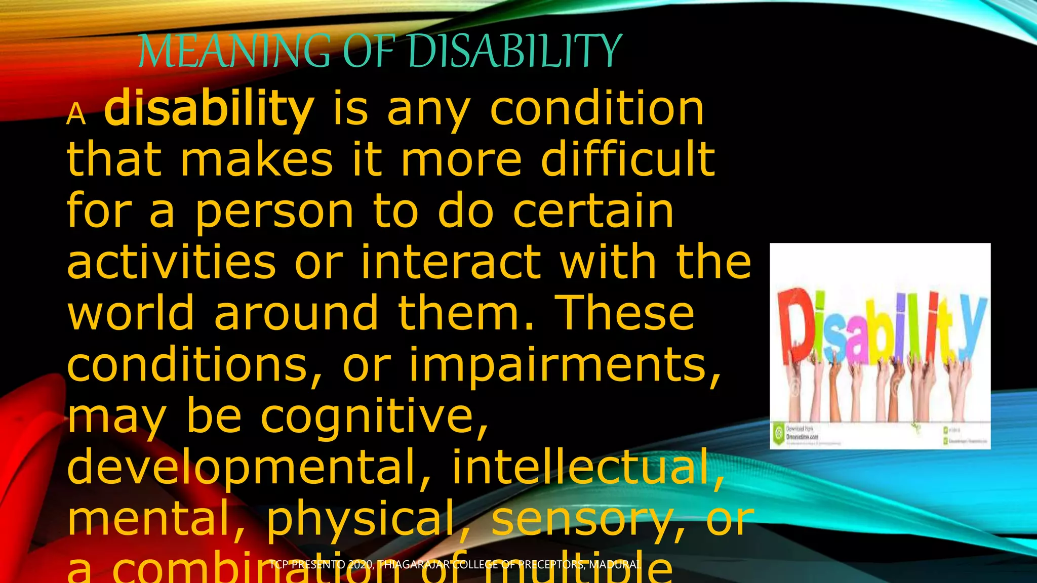 UNDERSTANDING THE DISABILITY | PPTX