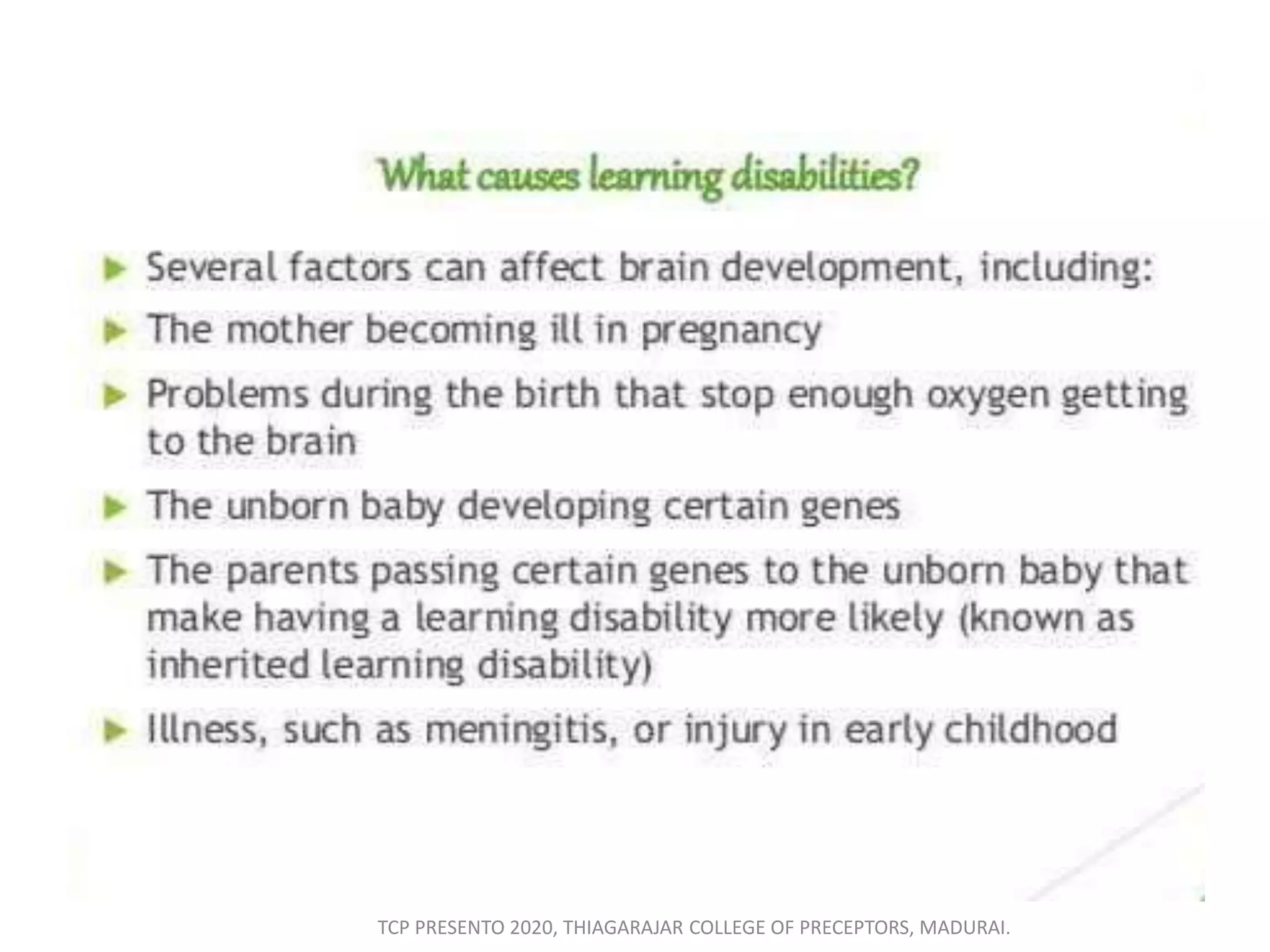 UNDERSTANDING THE LEARNING DISABILITIES | PPT