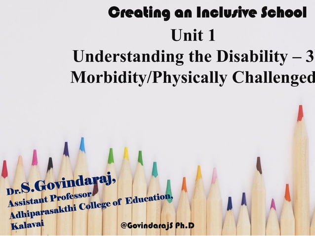 Creating an Inclusive School - Unit 1 Understanding the Disability – 3 ...