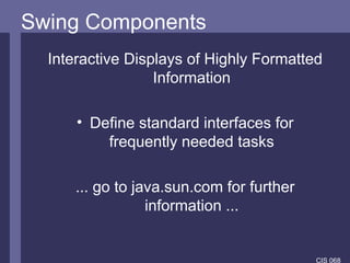 Swing demo presentation for the swing java | PPT