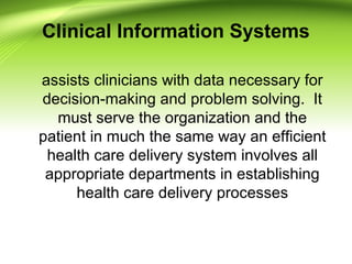 Implementing and Upgrading Clinical Information Systems | PPT