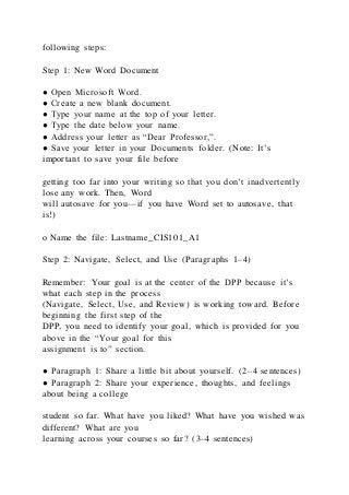 CIS101 - Navigating a Digital World Assignment 1 Usin | PDF