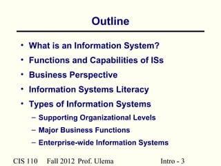 Cis110 lecture 01 intro to is | PPT | Computing | Technology & Computing