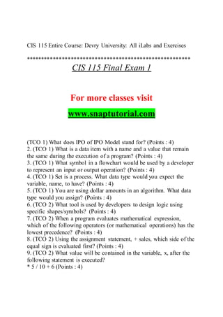 Cis 115 Education Redefined-snaptutorial.com