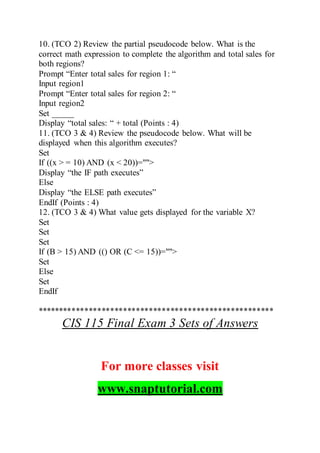 Cis 115 Education Redefined-snaptutorial.com