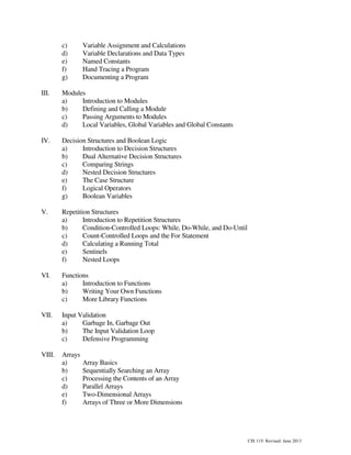 Cis115 programming logic | PDF