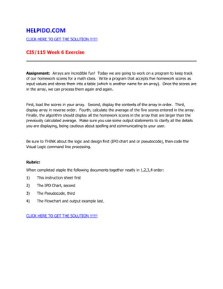 Cis 115 exercise 6 | PDF