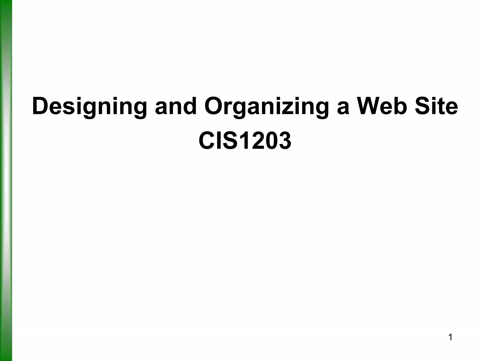 CIS1203 Web Design Principles - Part 2 | PPTX
