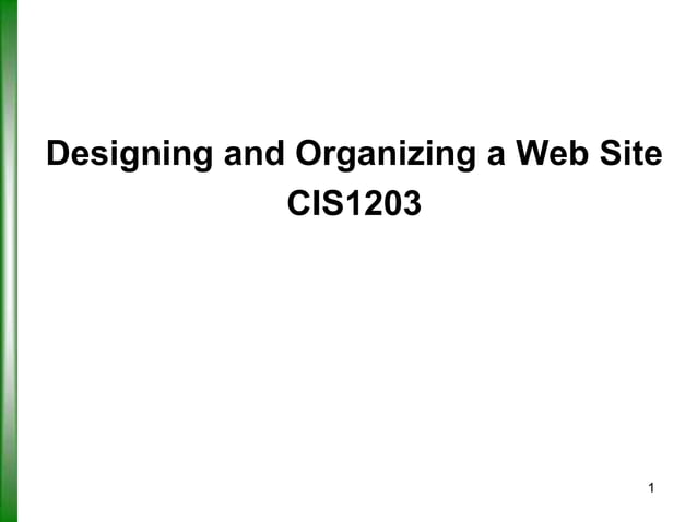 CIS1203 Web Design Principles - Part 2 | PPTX | Web Design and HTML | Internet
