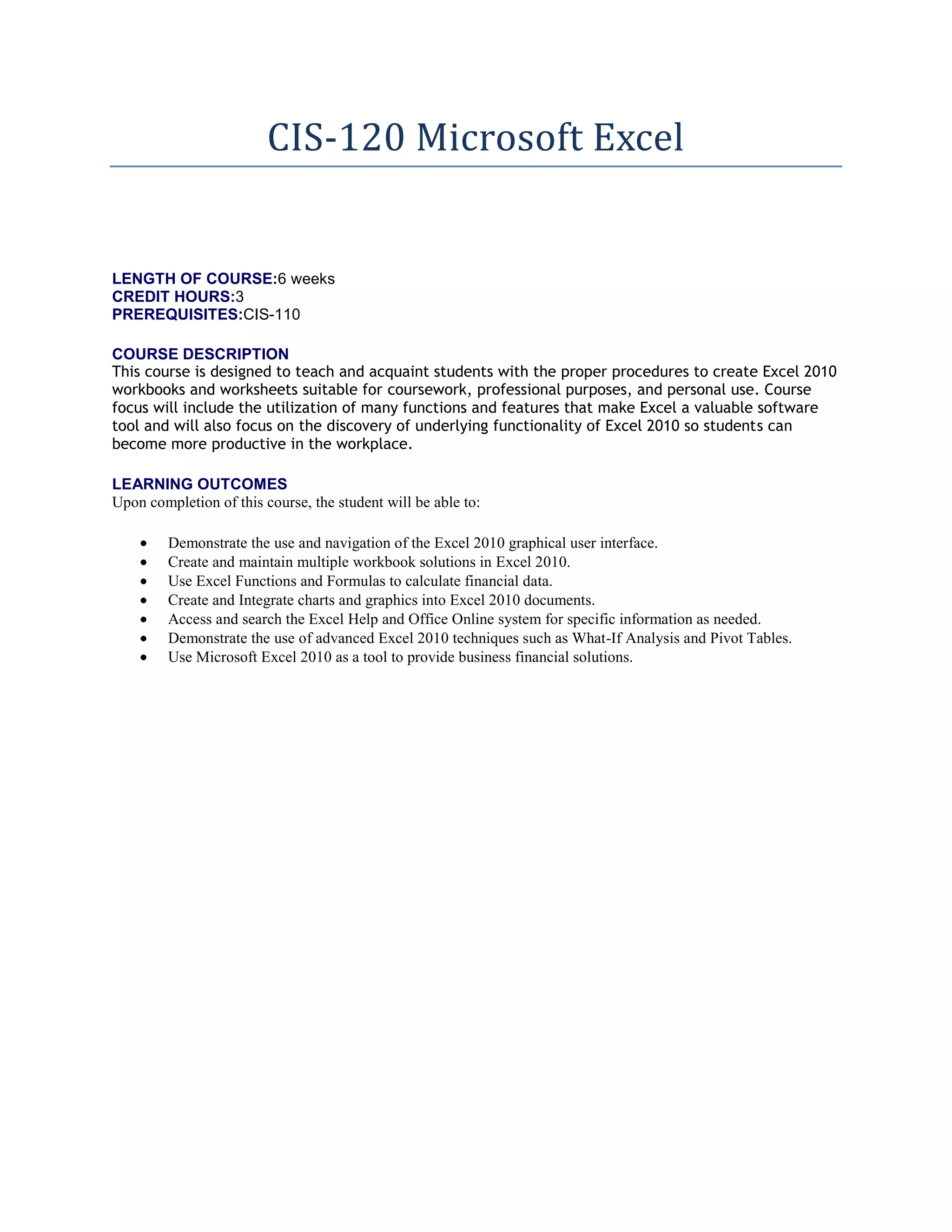 Cis120 outline | PDF