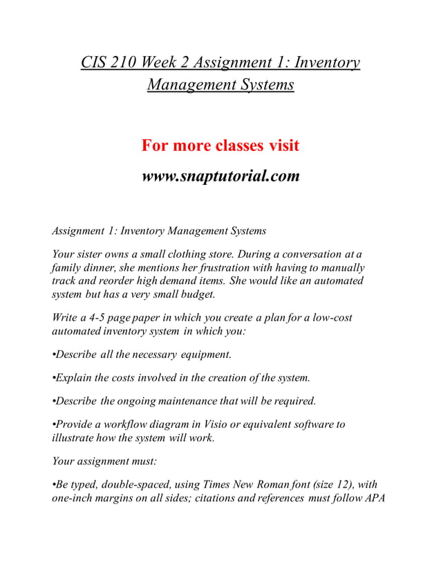 Cis 210 Success Begins / snaptutorial.com