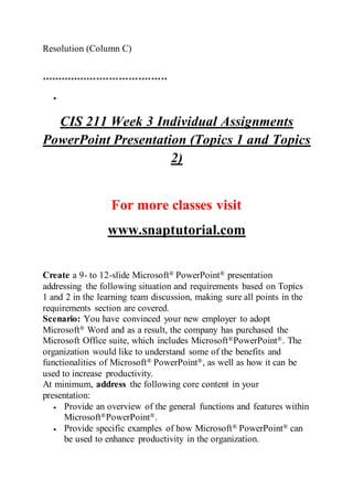 Cis 211 Exceptional Education - snaptutorial.com | Computer Software and Applications | Computing